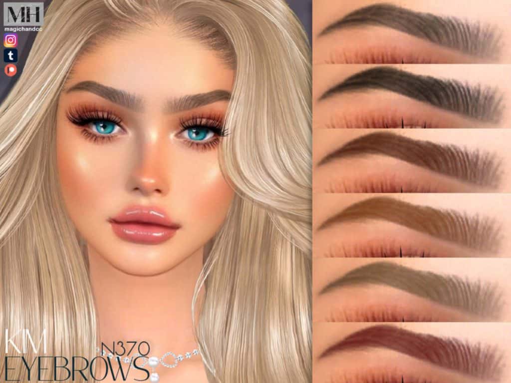 Kim Eyebrows N370 - Sims 4 Mod Download Free