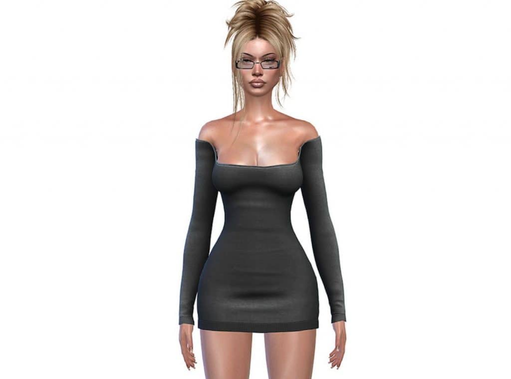 BETSY OFF SHOULDER DRESS - Sims 4 Mod Download Free