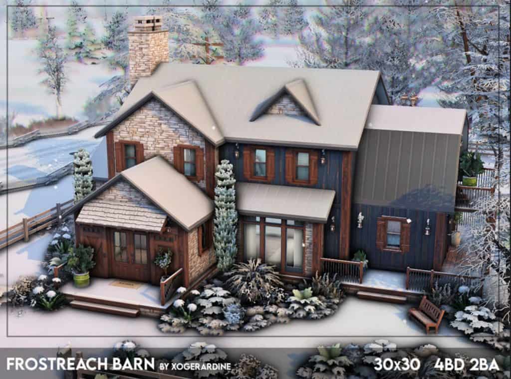 Frostreach Barn (NO CC) - Sims 4 Mod Download Free